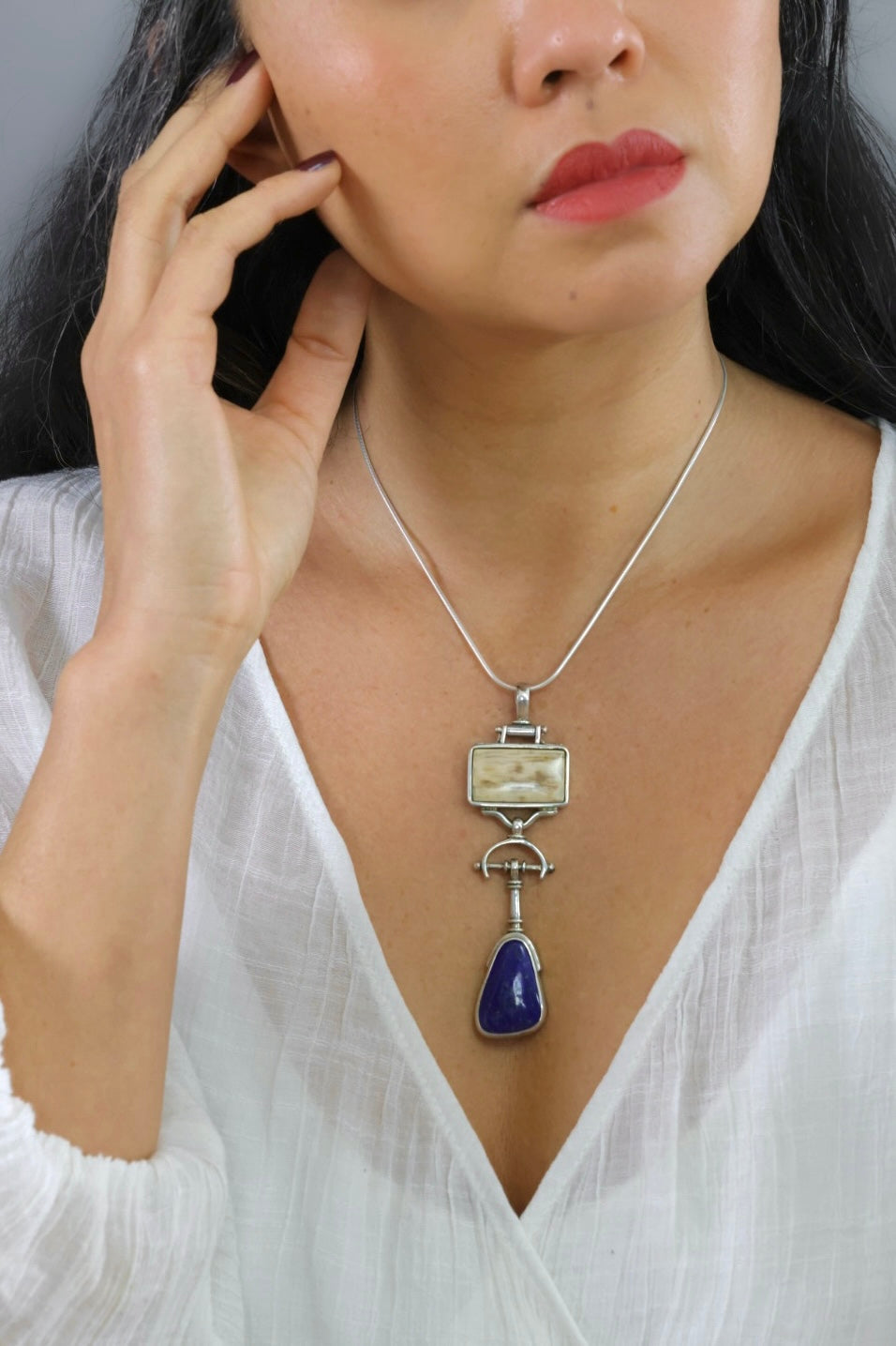 Ivory & Lapis Pendant – Fish Creek Company