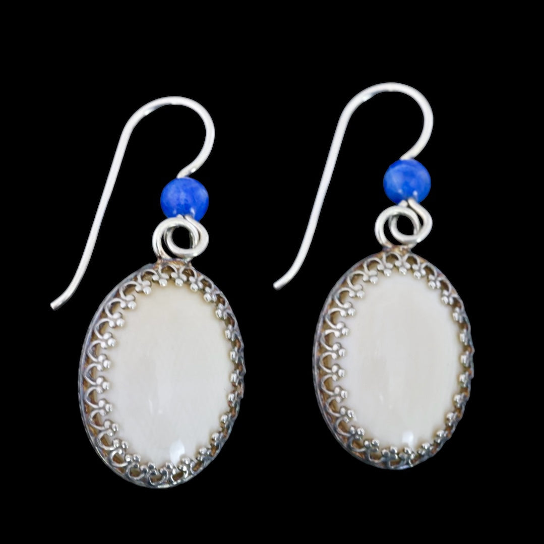 Ivory & Lapis Earrings – Fish Creek Company