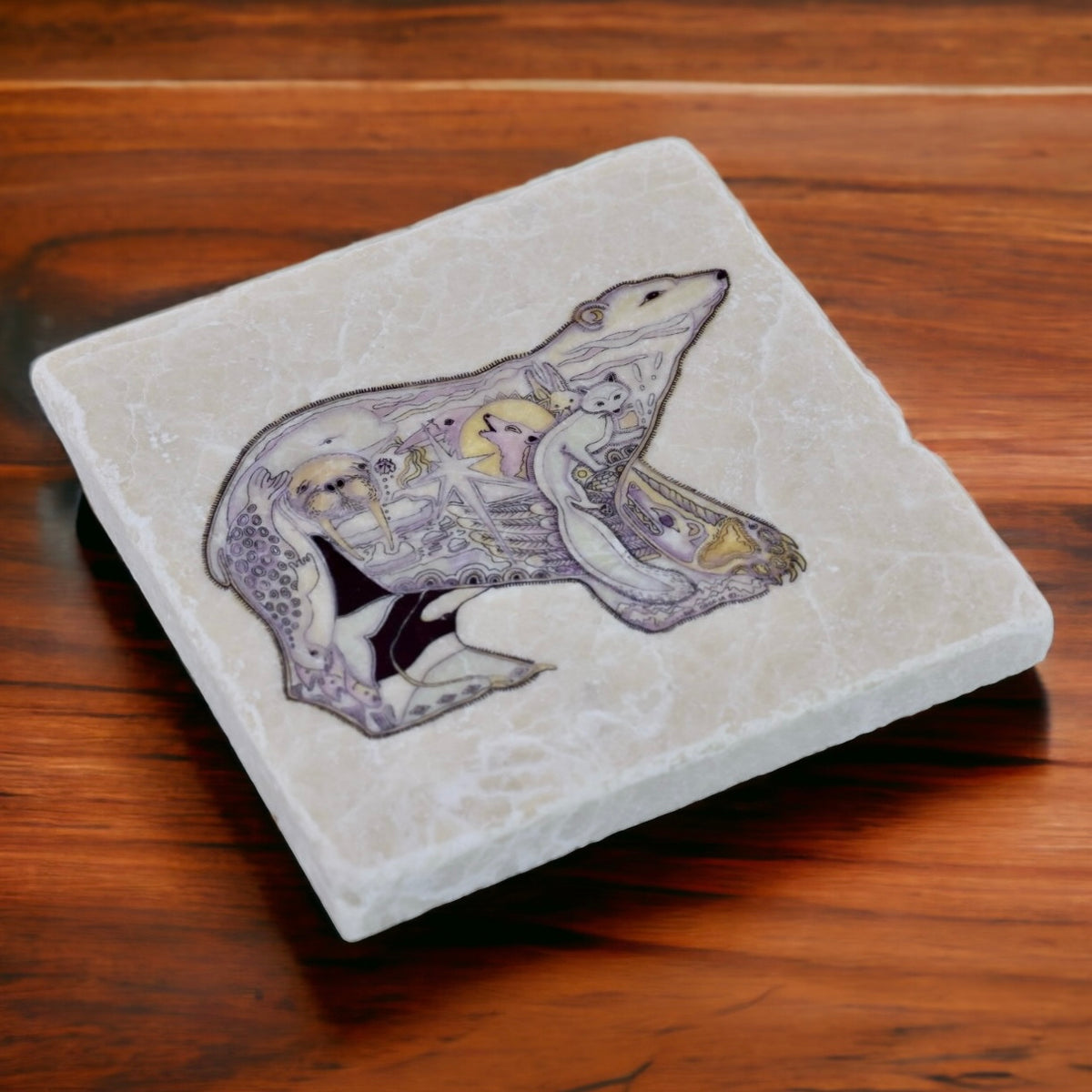 Marble Polar Bear Coaster – Fish Creek Company