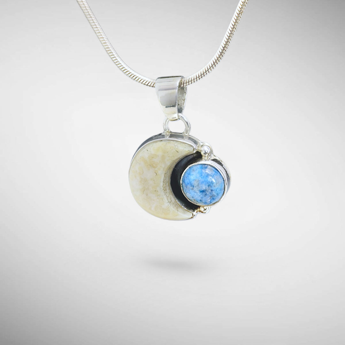 Ivory & Lapis Moon Pendant – Fish Creek Company