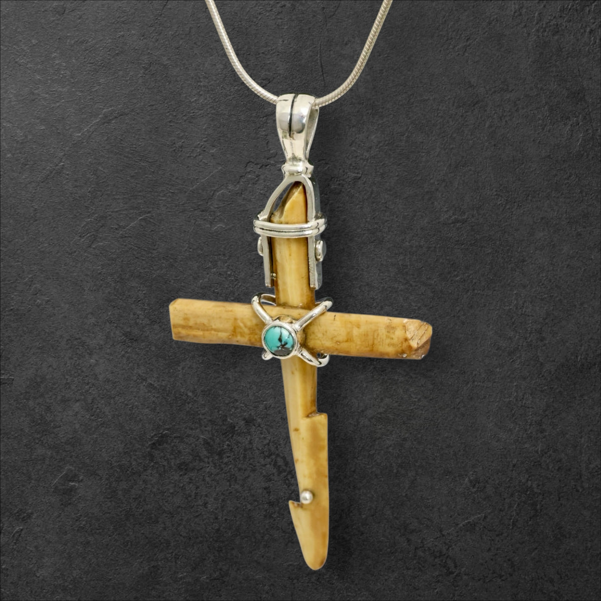 Ivory & Turquoise Cross Pendant – Fish Creek Company
