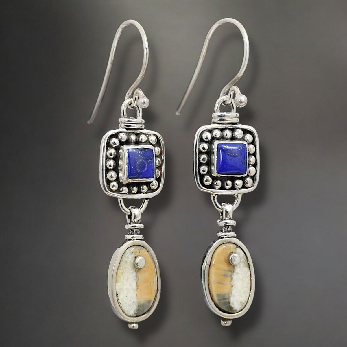 Ivory & Lapis Earrings – Fish Creek Company
