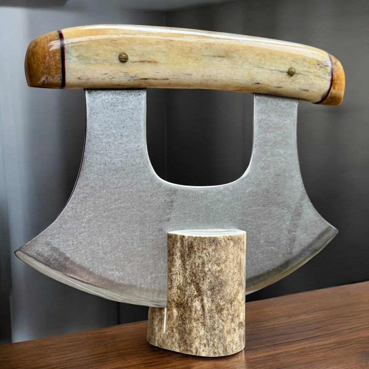 Nunivak Rib Bone w/Caps Ulu – Fish Creek Company