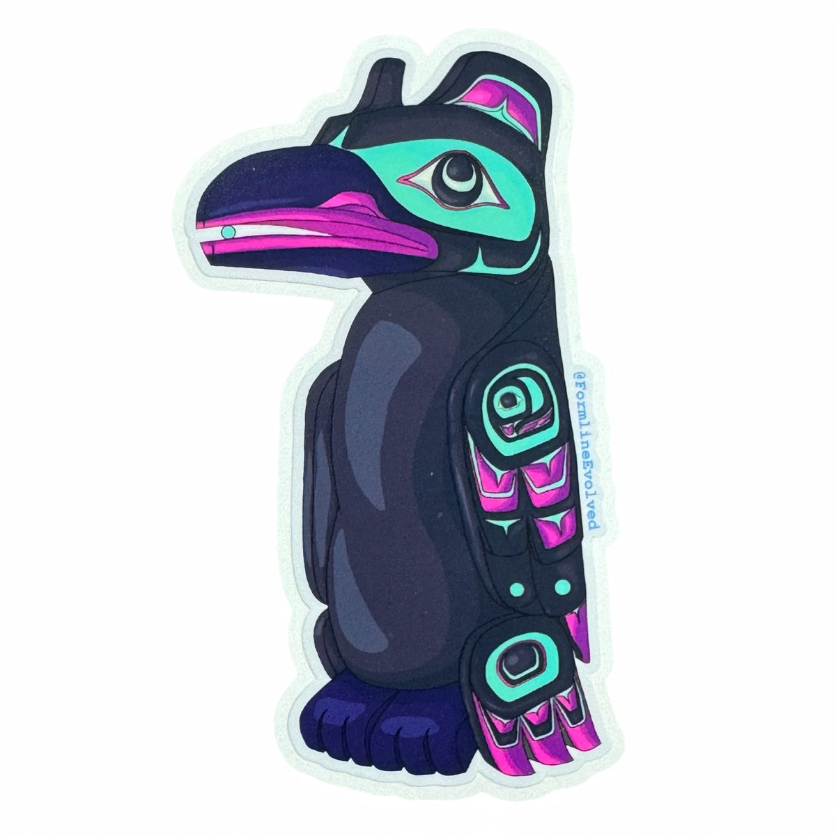 Raven Totem Sticker – Fish Creek Company