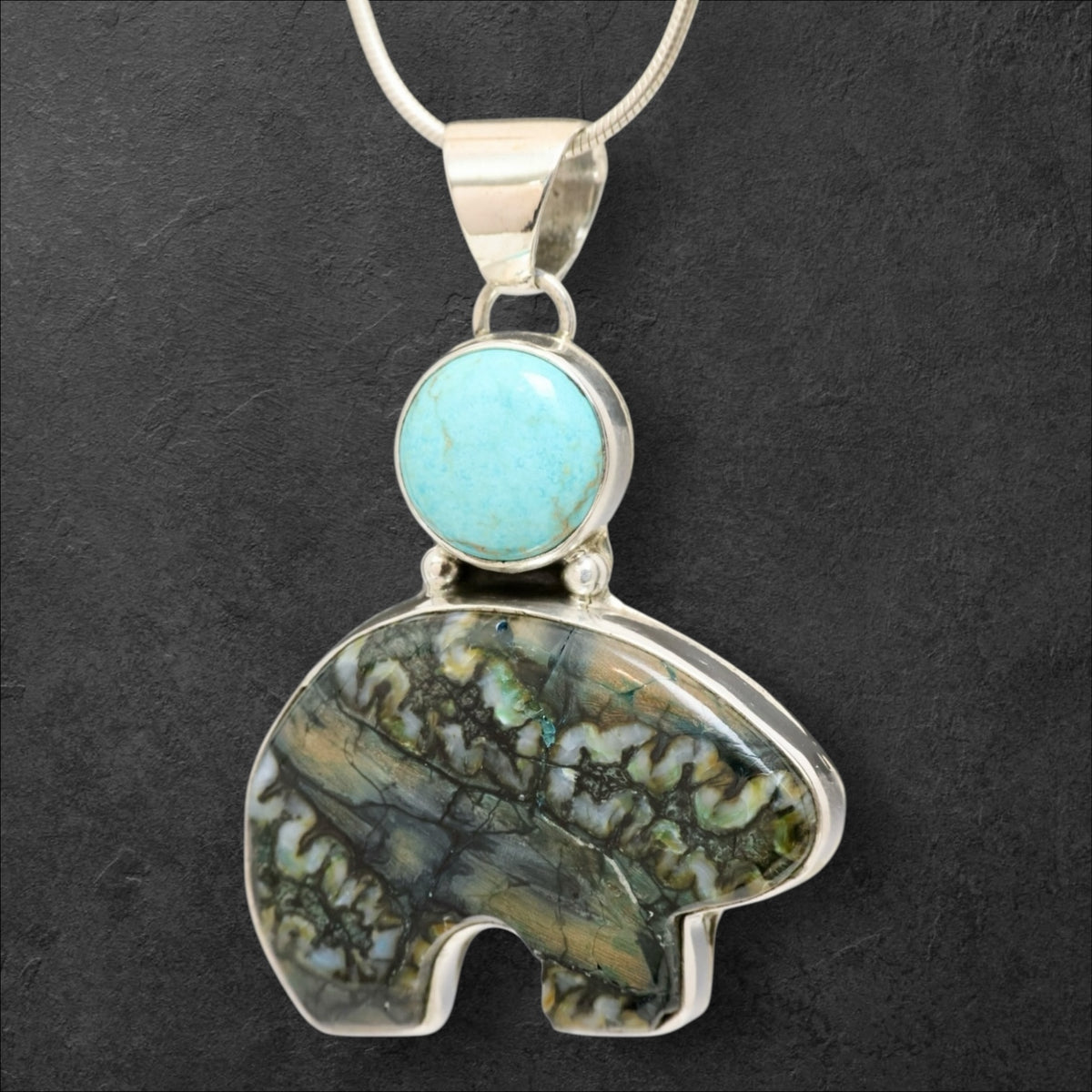 Mammoth Tooth & Turquoise Pendant – Fish Creek Company