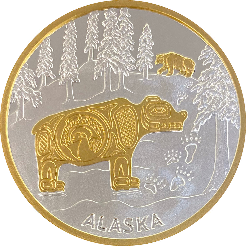 Totemic Bear Medallion w/ Gold Relief – Fish Creek Company