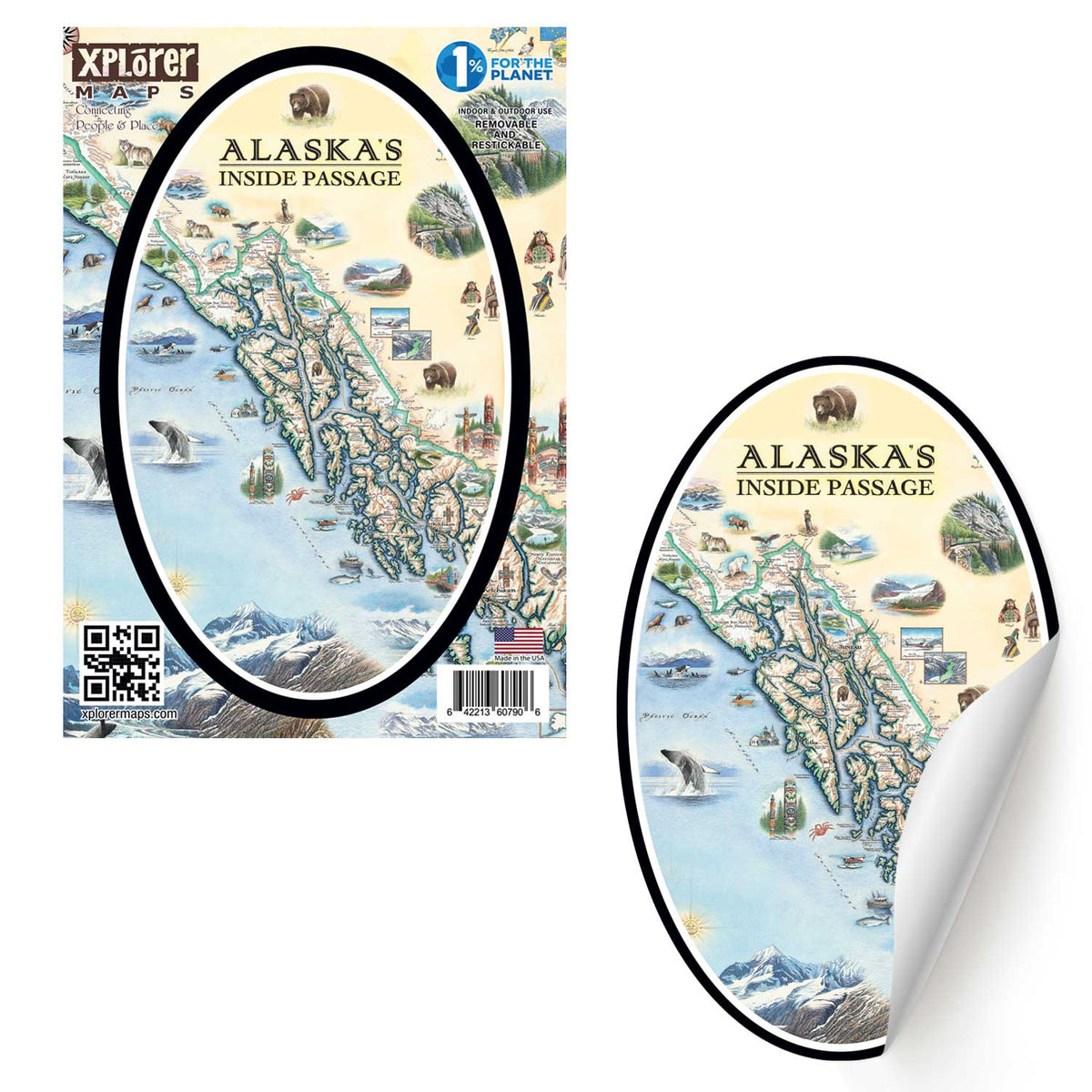 Alaska's Inside Passage Map Stickers – Fish Creek Company