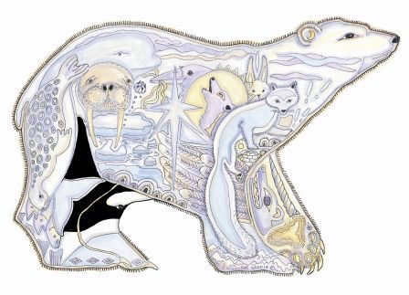 polar bear coloring pages swimming