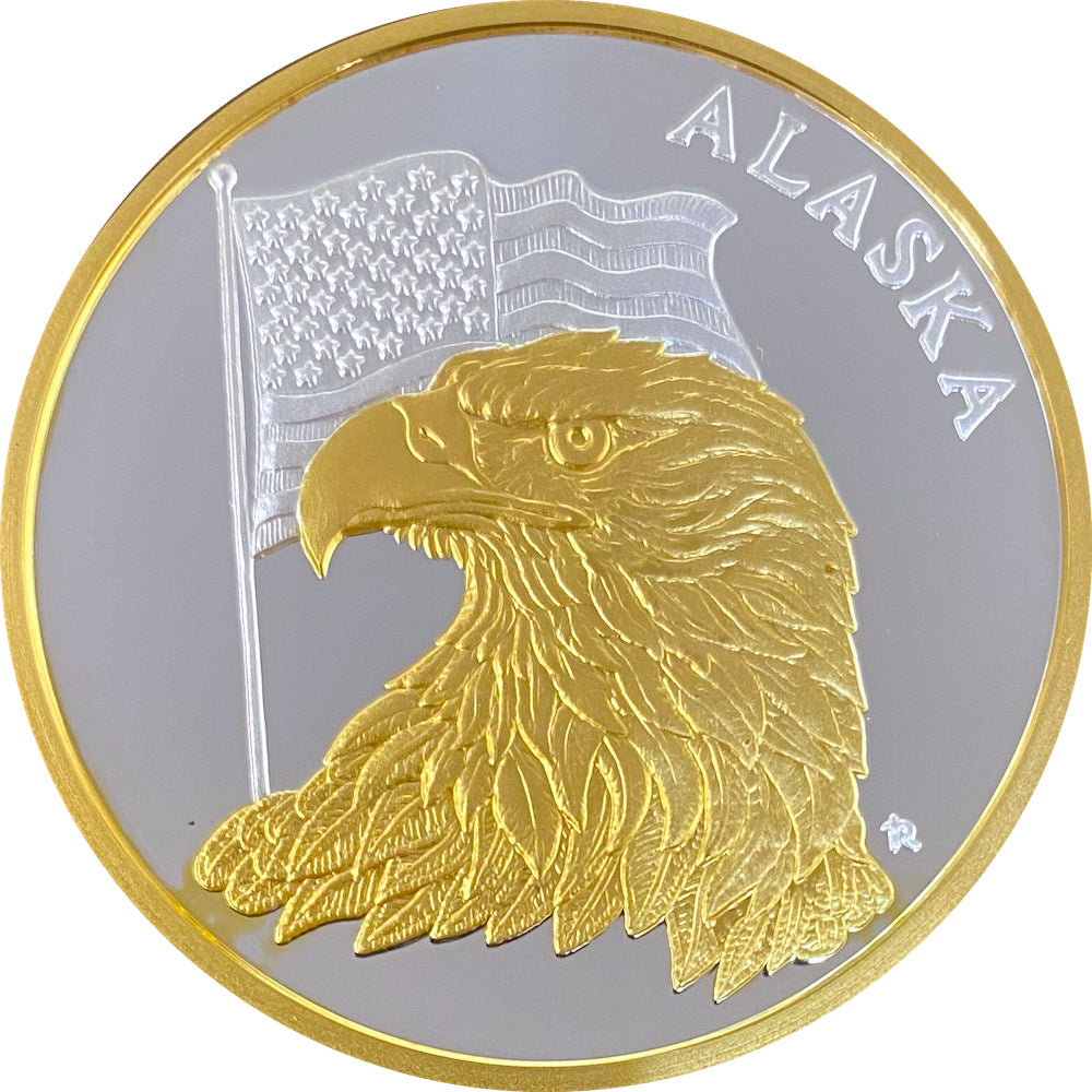 Eagle Medallion American Mint 24k Layered Bald Eagle Medallion W COA