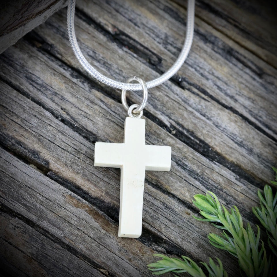 Ivory Cross Pendant w/ Diamond – Fish Creek Company