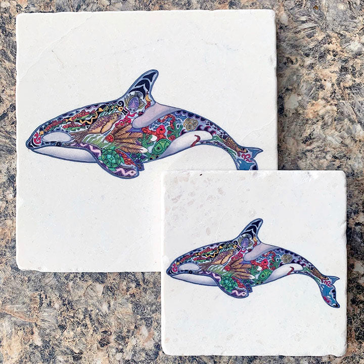 Granny Orca Marble Trivet or Coaster – Fish Creek Company